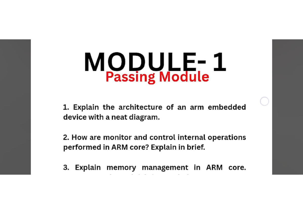 BCS402 IMP - ARM Architecture and Memory Management Overview - Studocu