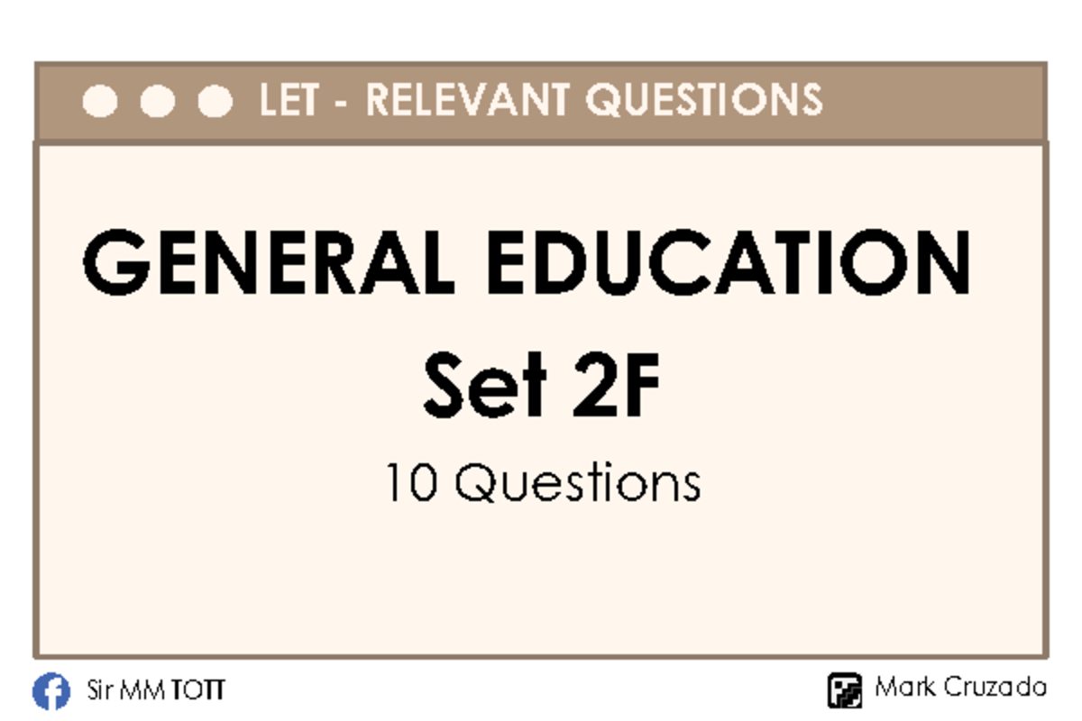 Gen Ed LET Relevant Questions Set 2F Flashcards - Studocu