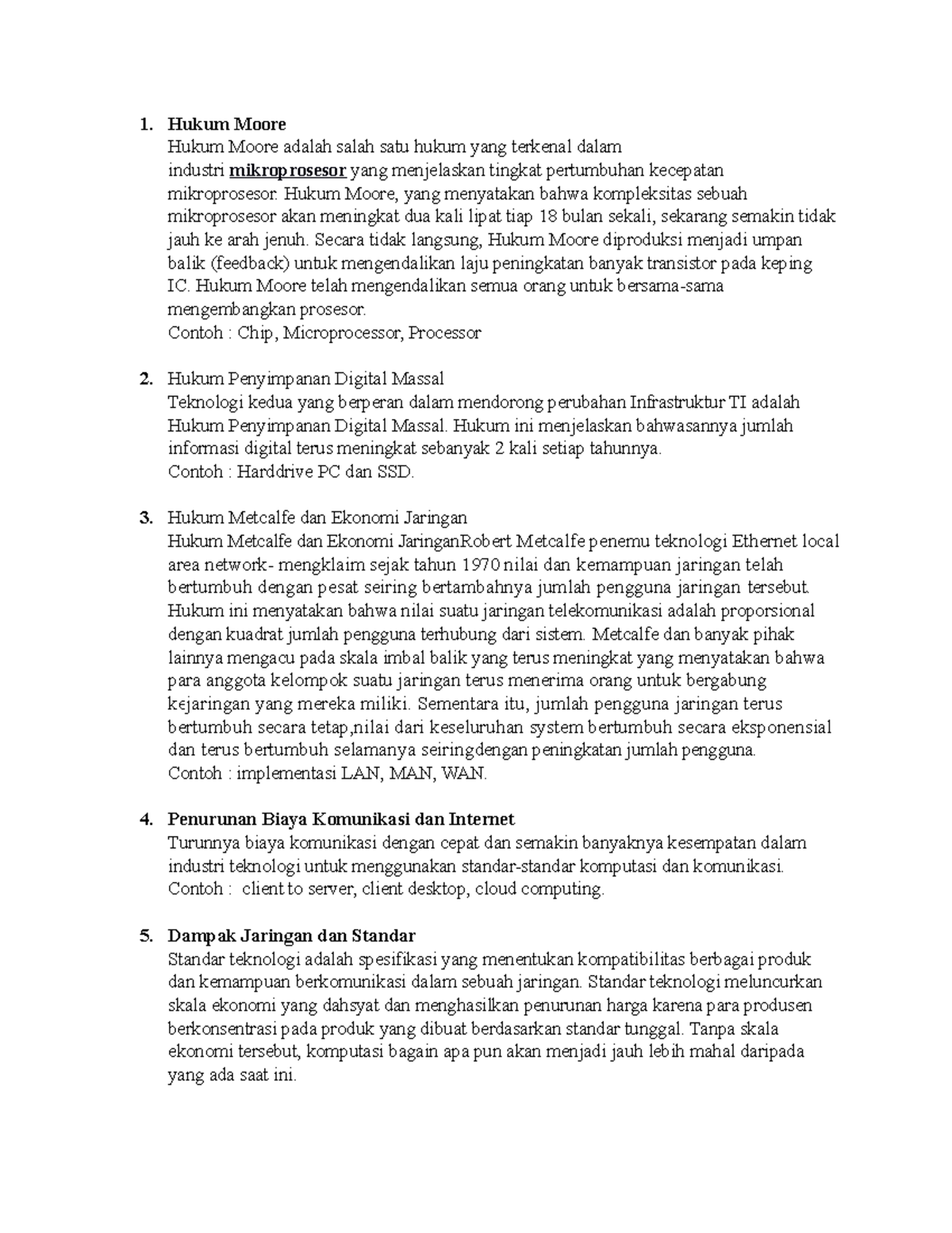 Hukum Moore, Hukum Penyimpanan Digital, & Hukum Metcalfe: Analisis ...