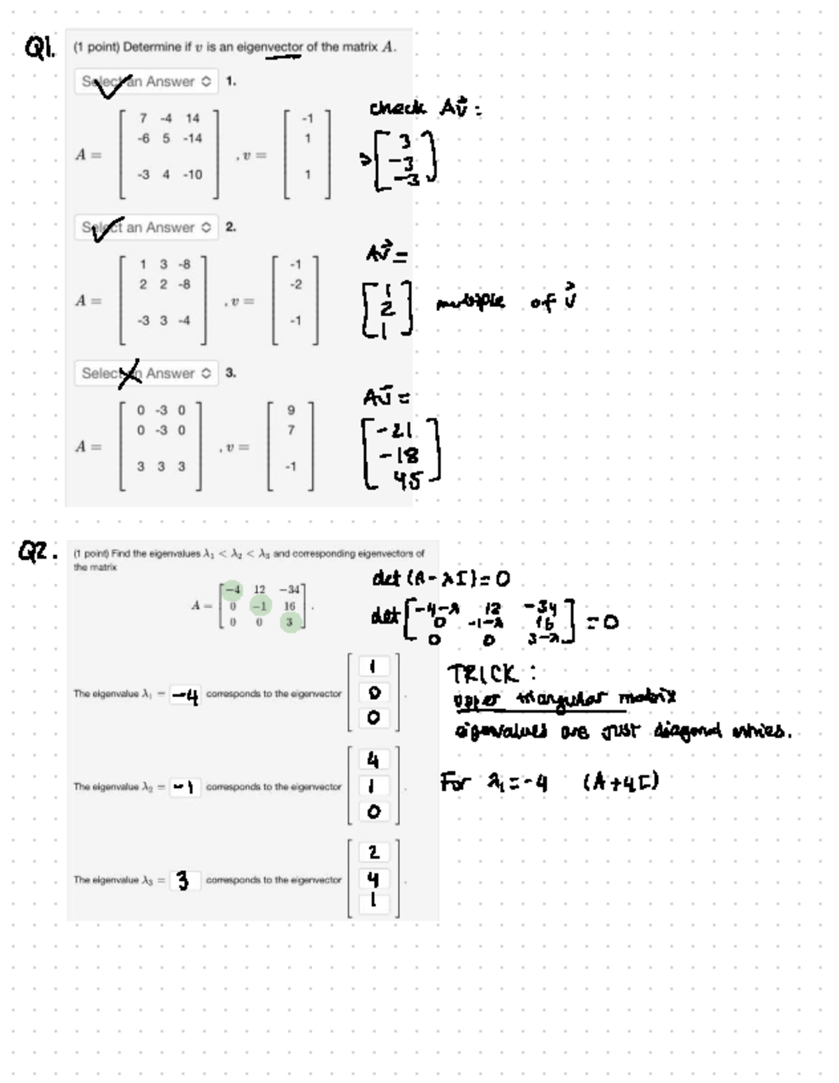 MATH ASG 4 - Linear Algebra 2 Eigenvalues and Eigenvectors Analysis ...