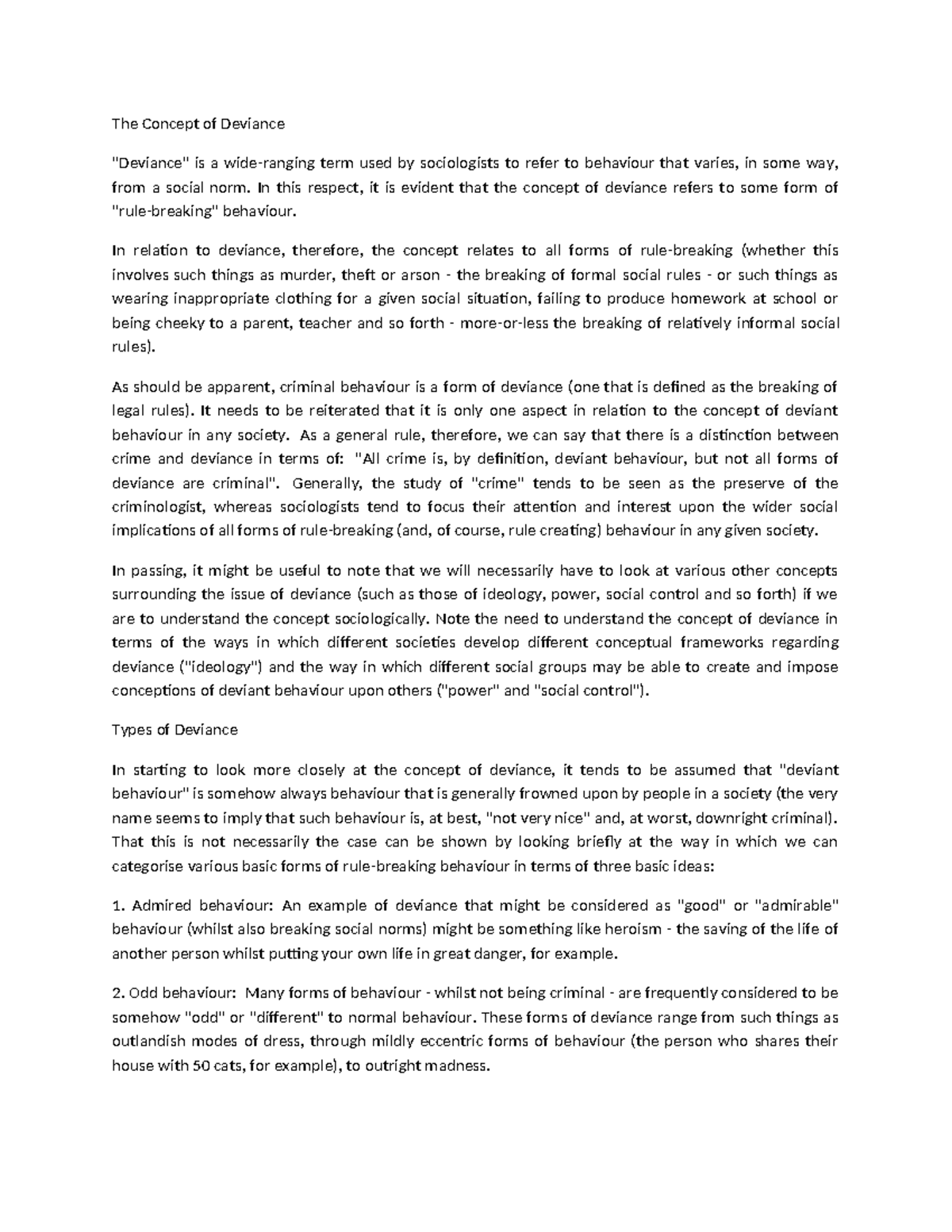 Sociology Study: The Concept of Deviance and Its Social Implications ...
