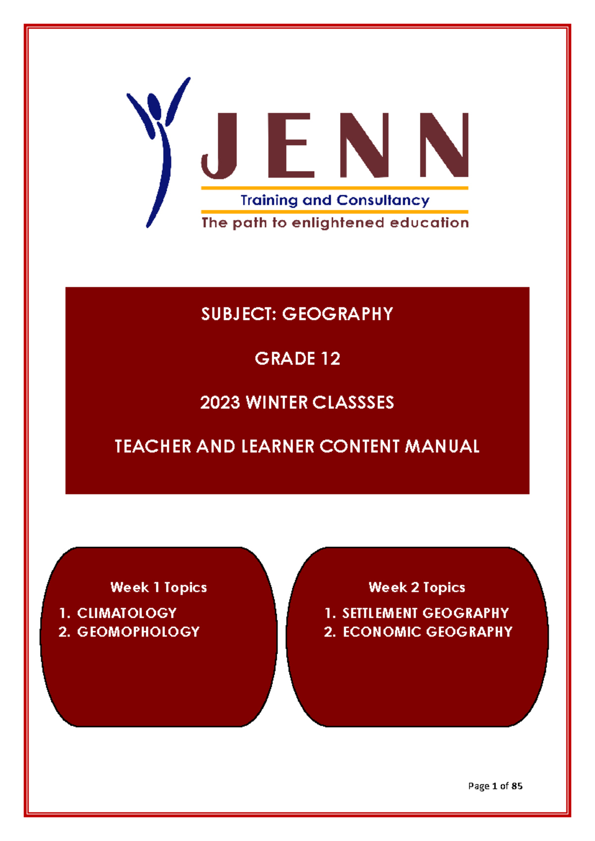 Grade 12 Geography Exam Revision: Climatology & Geomorphology - Studocu