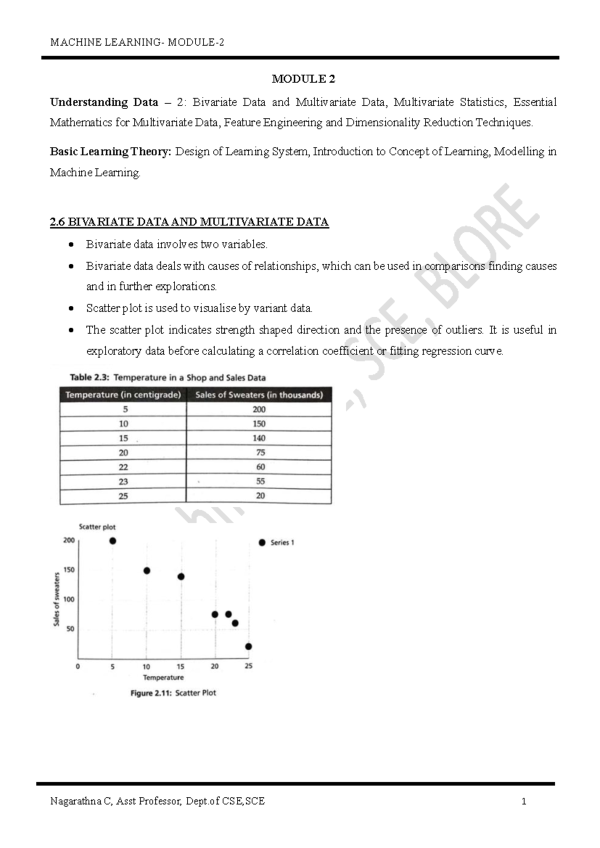 Bivariate & Multivariate Data Concepts: Module-2 Notes - BCS602 - Studocu