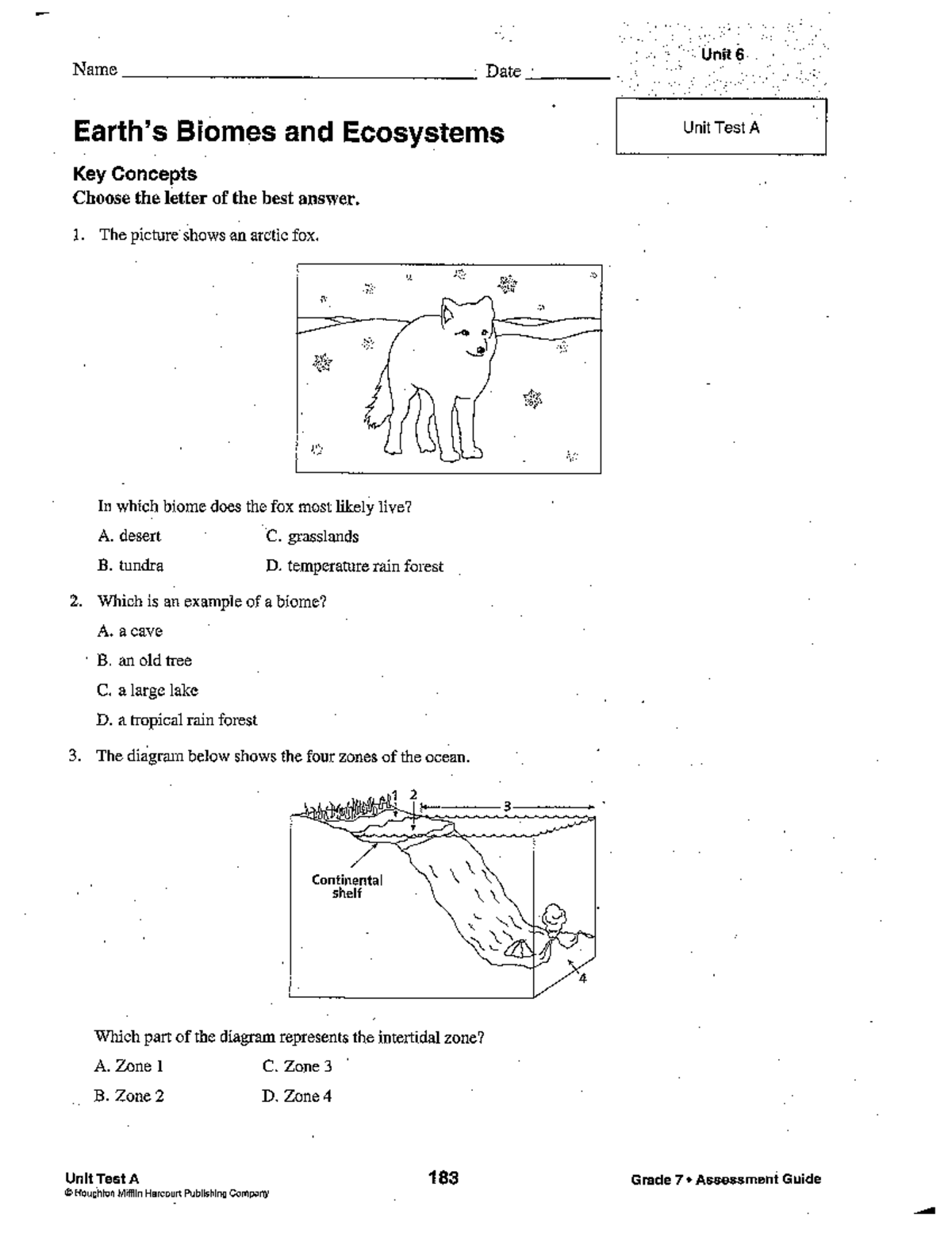 Unit 6 Test: Biomes and Ecosystems Key Concepts Assessment - Studocu