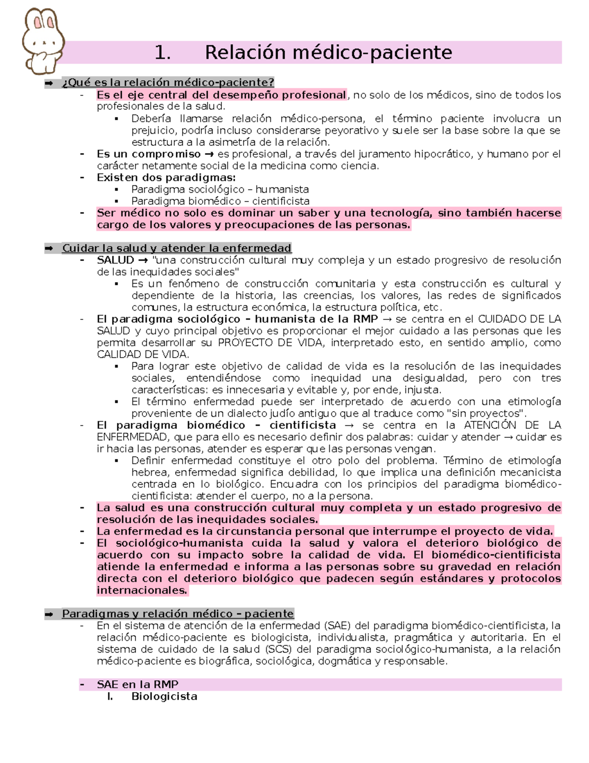Resumen de Laboratorio 1er Exam - 1. Relación médico-paciente ¿Qué es ...