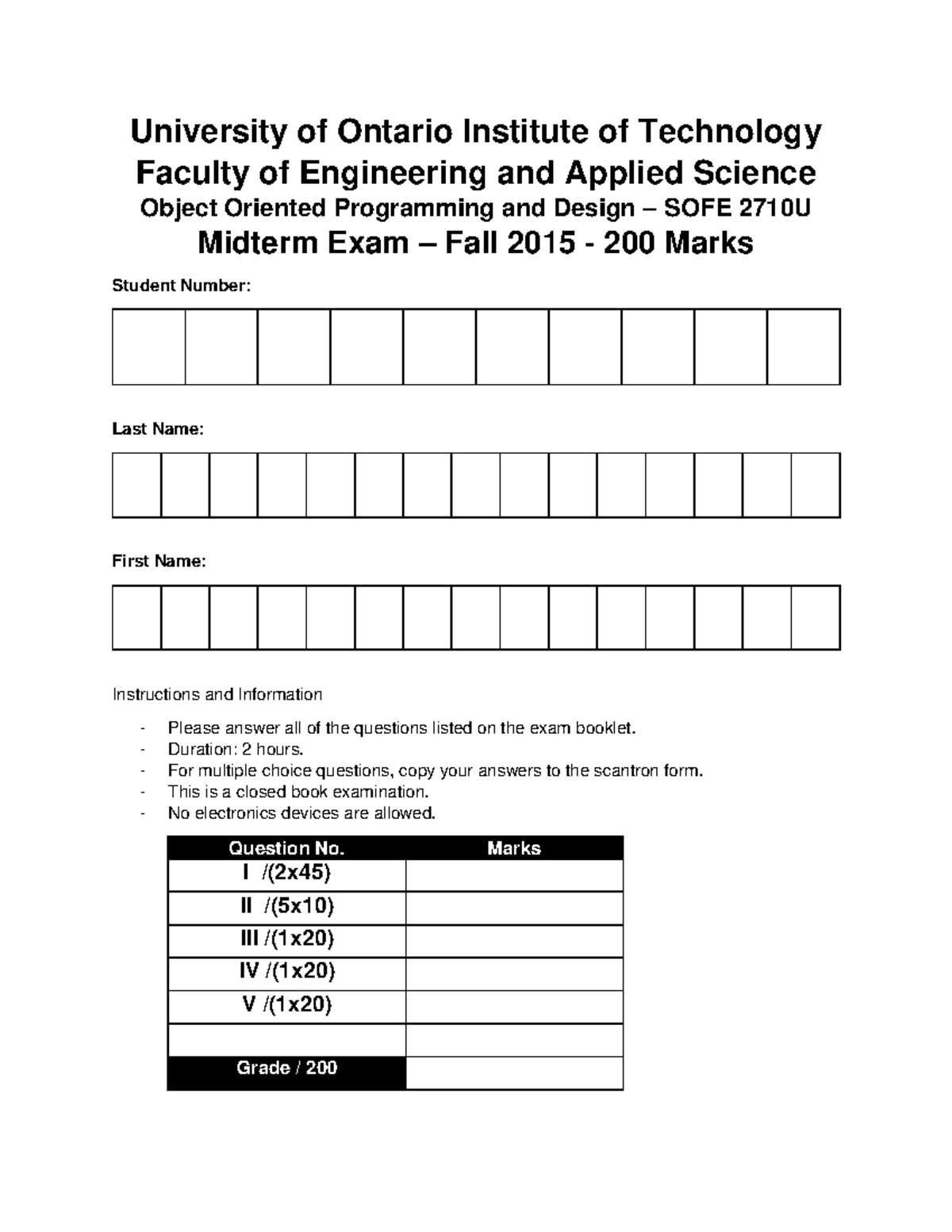SOFE 2710U Midterm Exam Solutions – Fall 2015 Highlights - Studocu