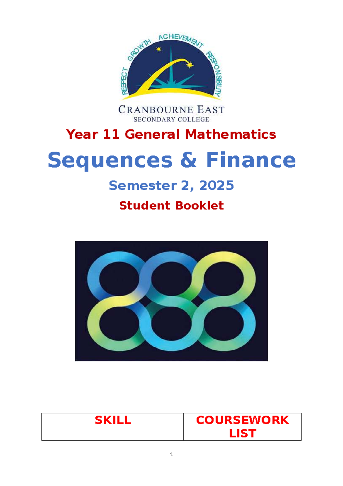 CESC GM12 Finance 2025 Student Booklet: Sequences & Recursion Skills ...