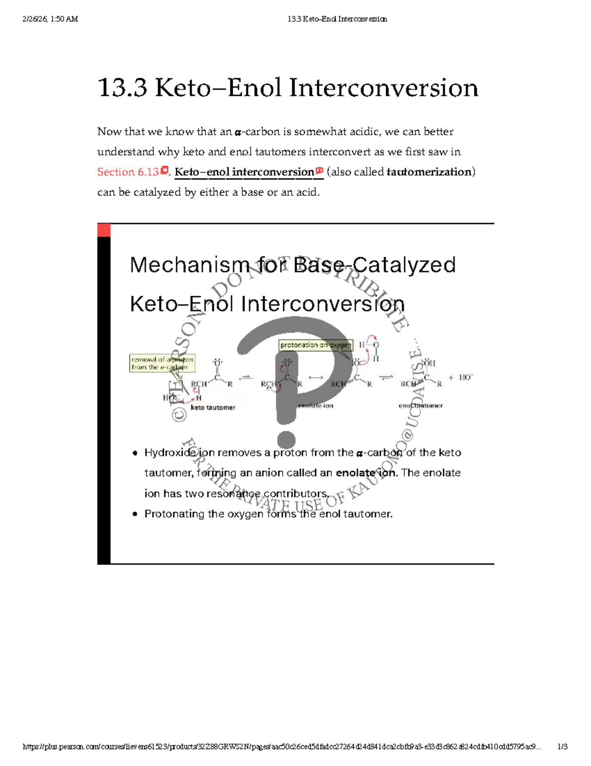 Keto–Enol Interconversion Mechanisms and Problems - Studocu