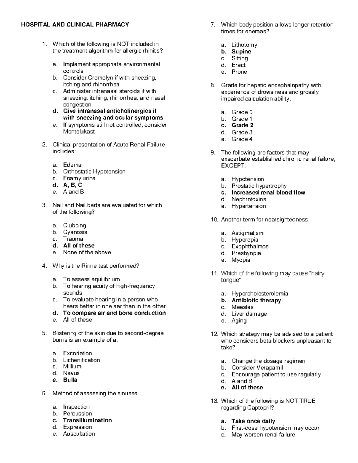 Hospital AND Clinical Pharmacy VIOLET - HOSPITAL AND CLINICAL PHARMACY ...