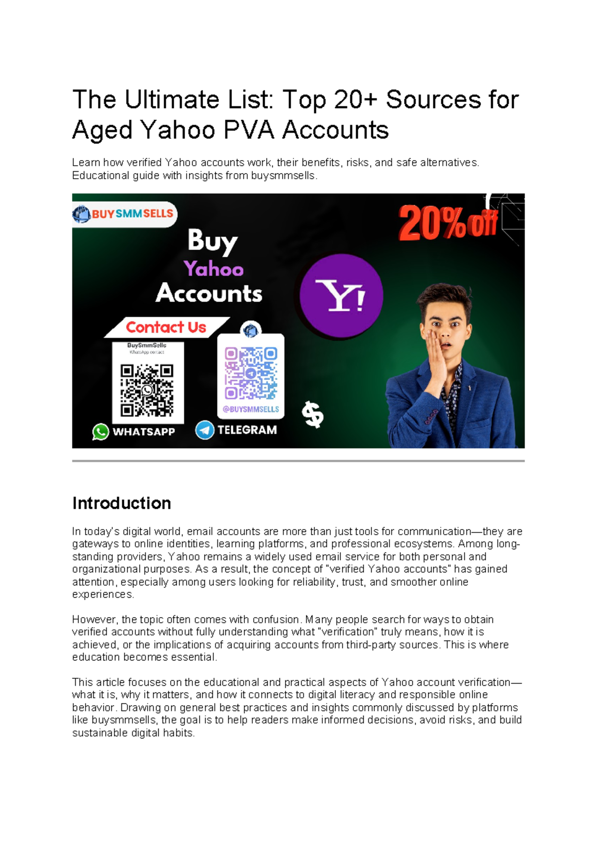 Top 20+ Sources for Aged Yahoo PVA Accounts: An Educational Guide - Studocu