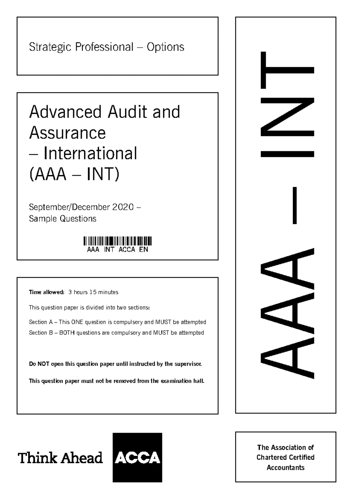 ACCA AAA past paper MJ19A - Answers Strategic Professional – Options ...