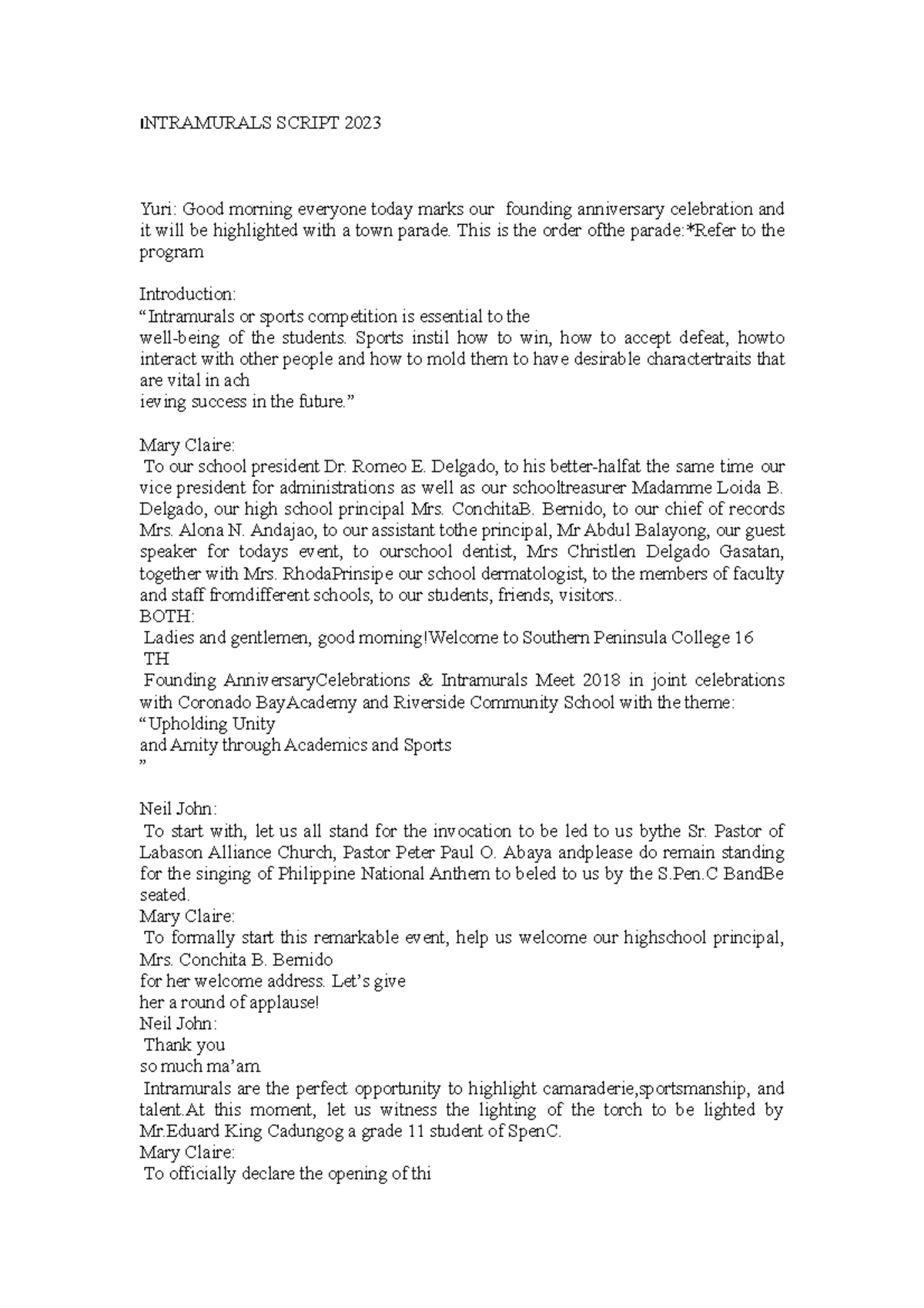 MR AND MS. Intrams Guidelines - Guidelines and mechanics for a Mr. and ...