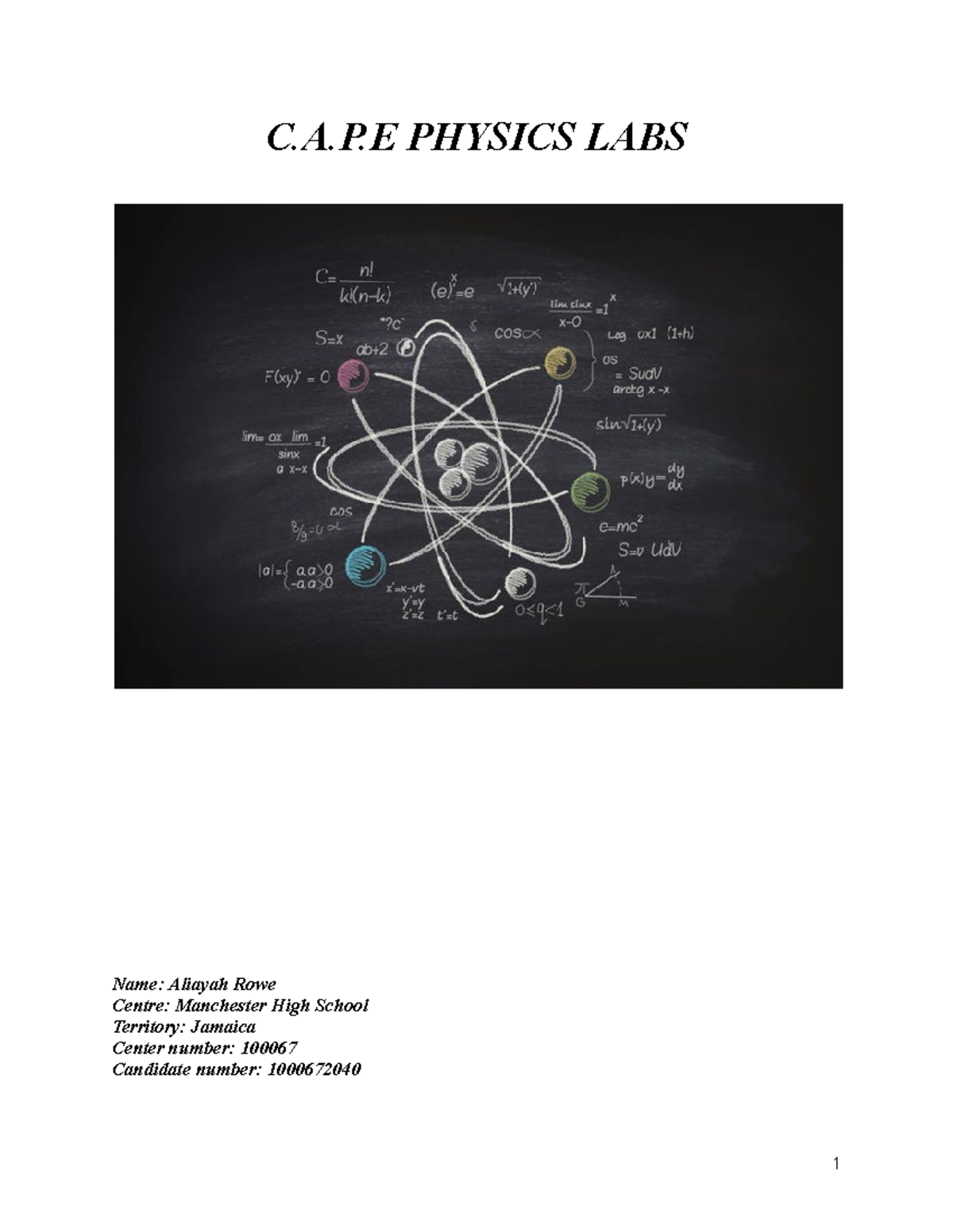 CAPE Physics Lab Reports: Comprehensive Analysis and Findings - Studocu