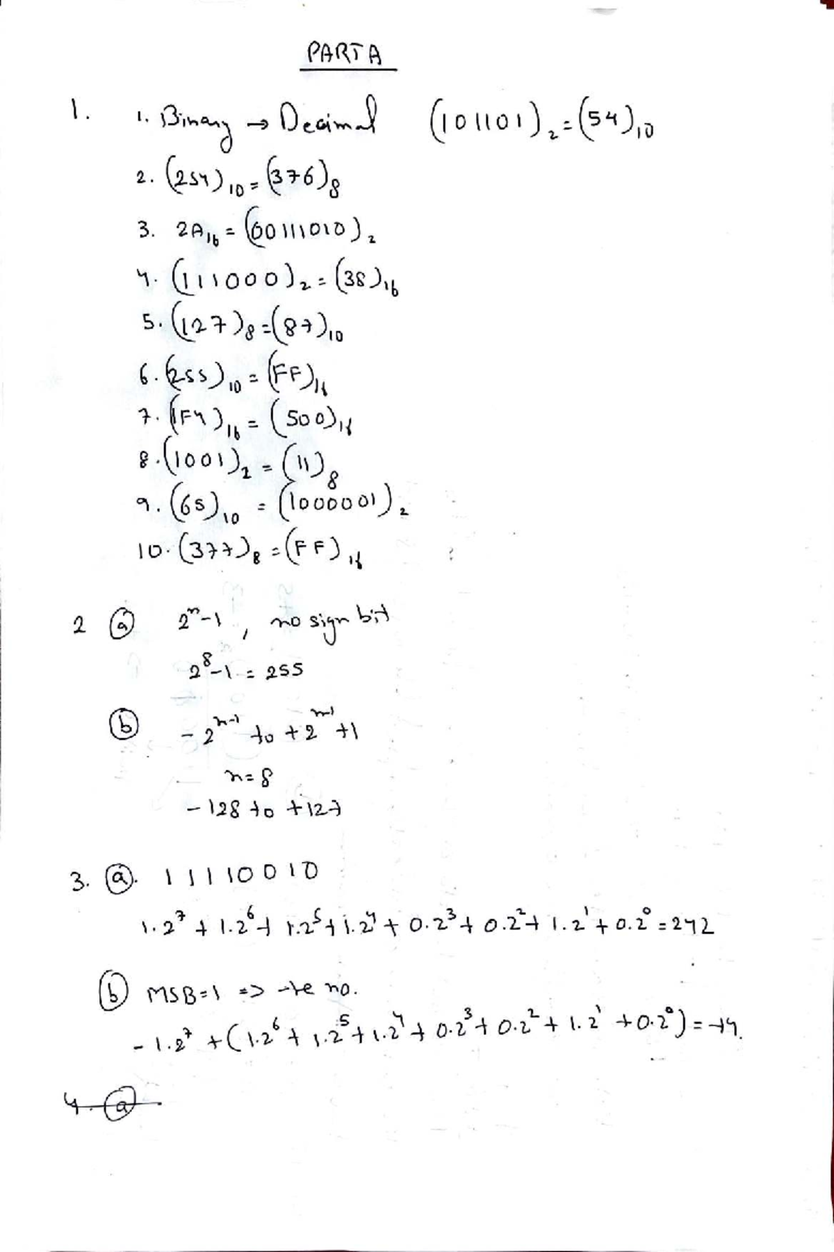 Problem Set 0 Solution: Binary and Decimal Conversions - Studocu