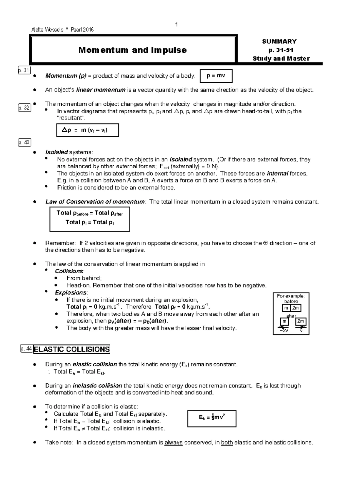 Physical Science Gr 12 - Work, Energy & Power Theory Notes - Studocu
