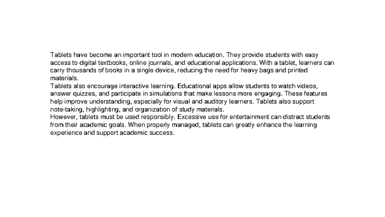 Tablet Use in Education: Enhancing Learning Experience Essay - Studocu