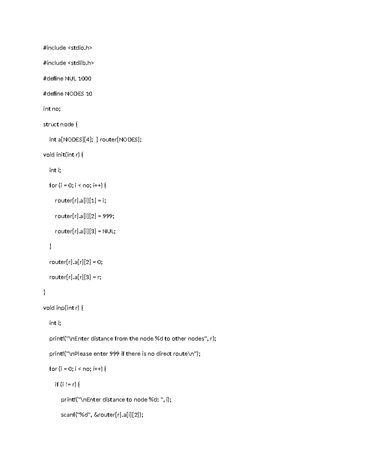 Exp-4 C Programming: Distance Vector Routing Algorithm Implementation - Studocu