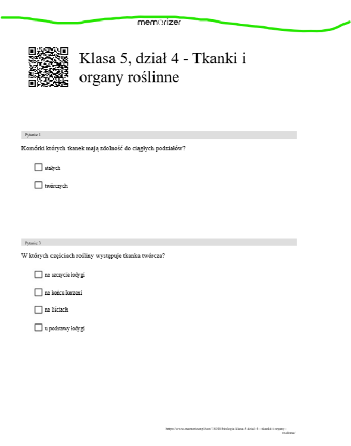 Notatka kl. 5 - PULS ŻYCIA - DZIAŁ 4 - Biologia - Zakres podstawowy - memorizer Klasa 5, dzial 4 ...