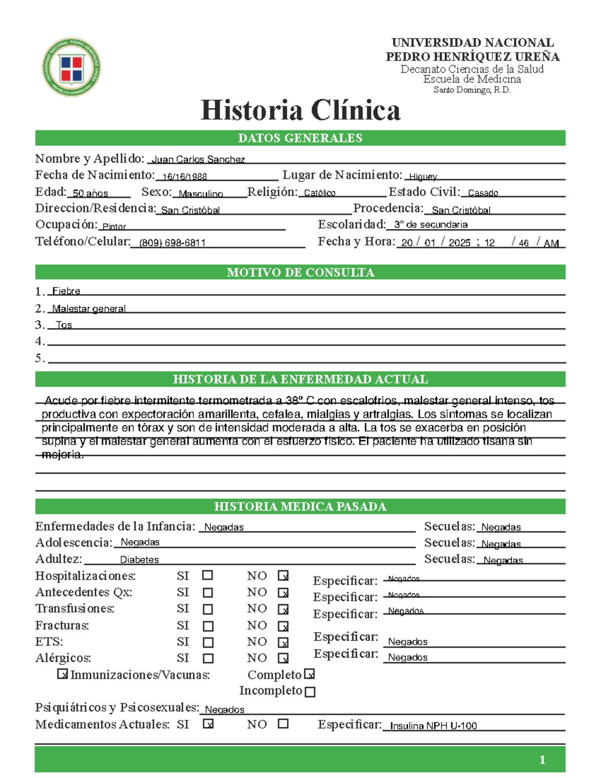 Historial%20C compressed - UNIVERSIDAD NACIONAL PEDRO HENRÍQUEZ UREÑA Historia Clínica DATOS ...