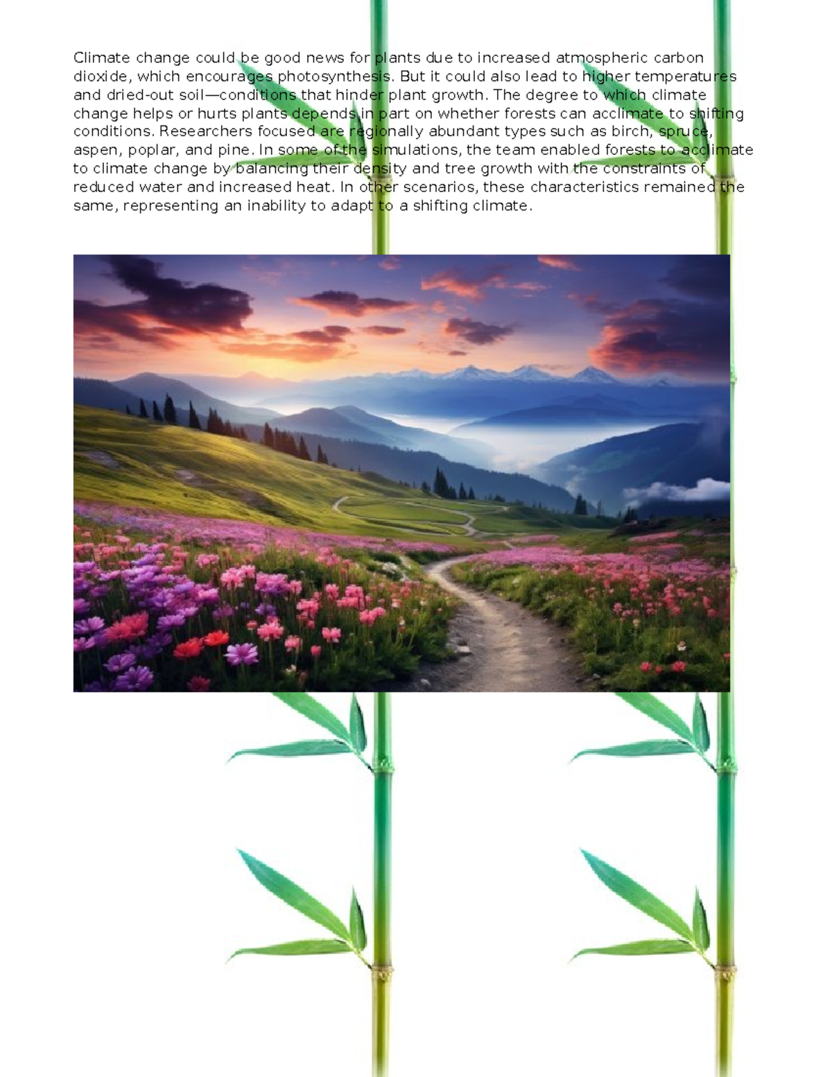 Climate Change Impacts on Plant Growth: Acclimation and Adaptation ...
