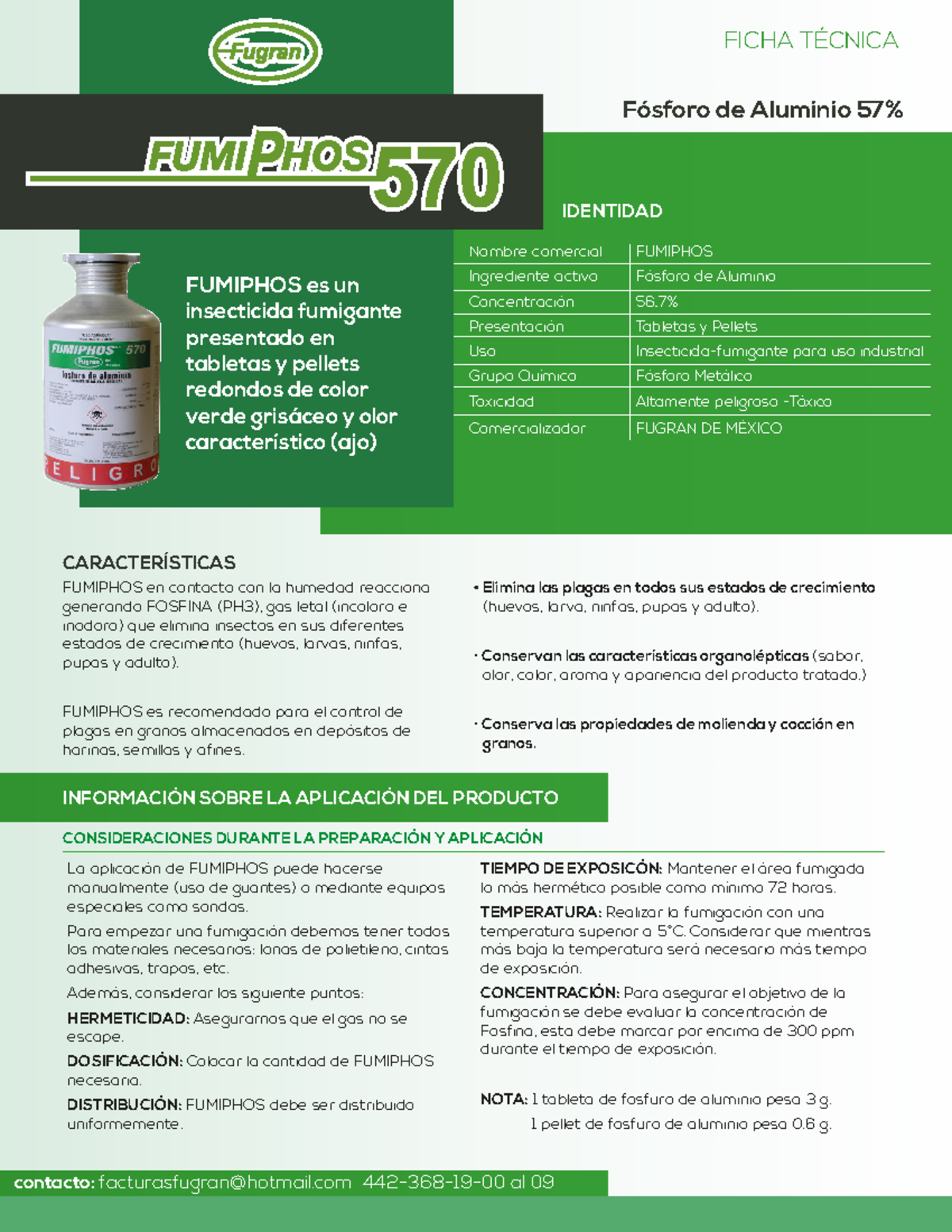 Ficha Técnica Fumiphos 2020: Aplicación y Consideraciones de Uso - Studocu