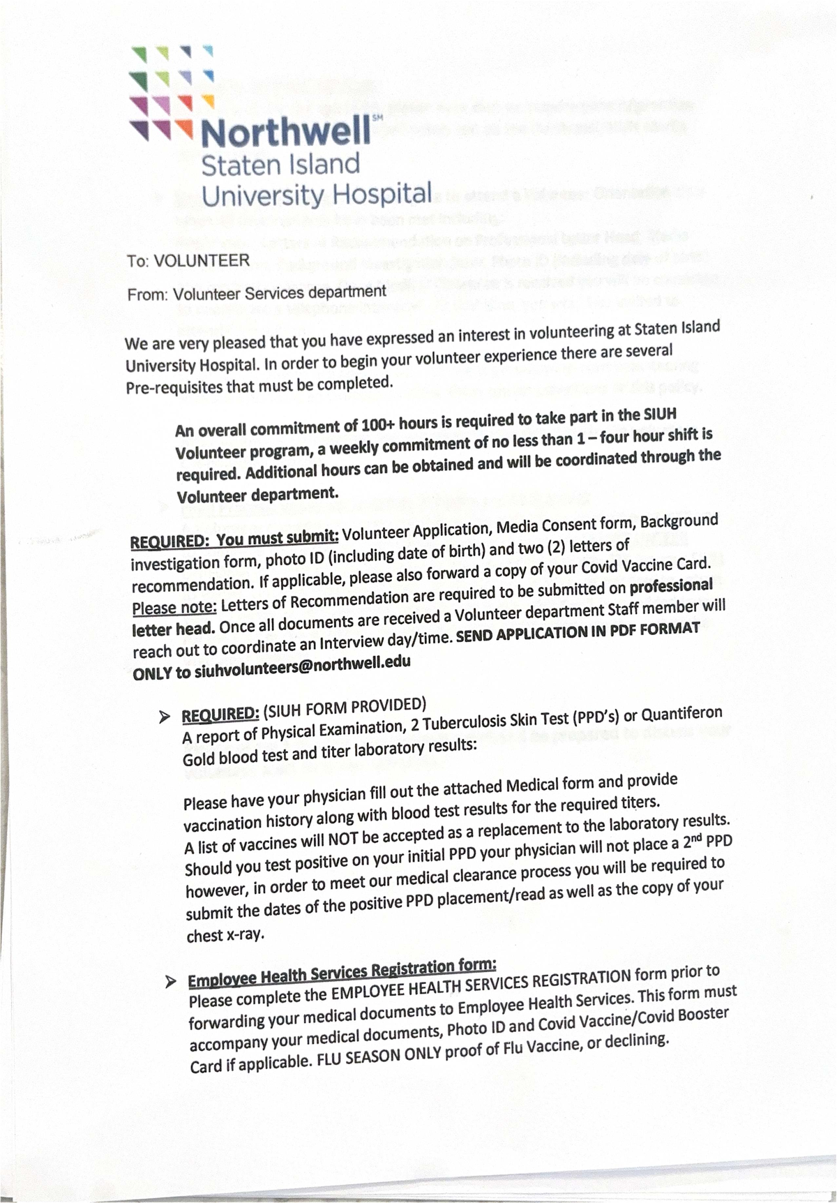 SIUH Volunteer Application Process and Requirements - Studocu