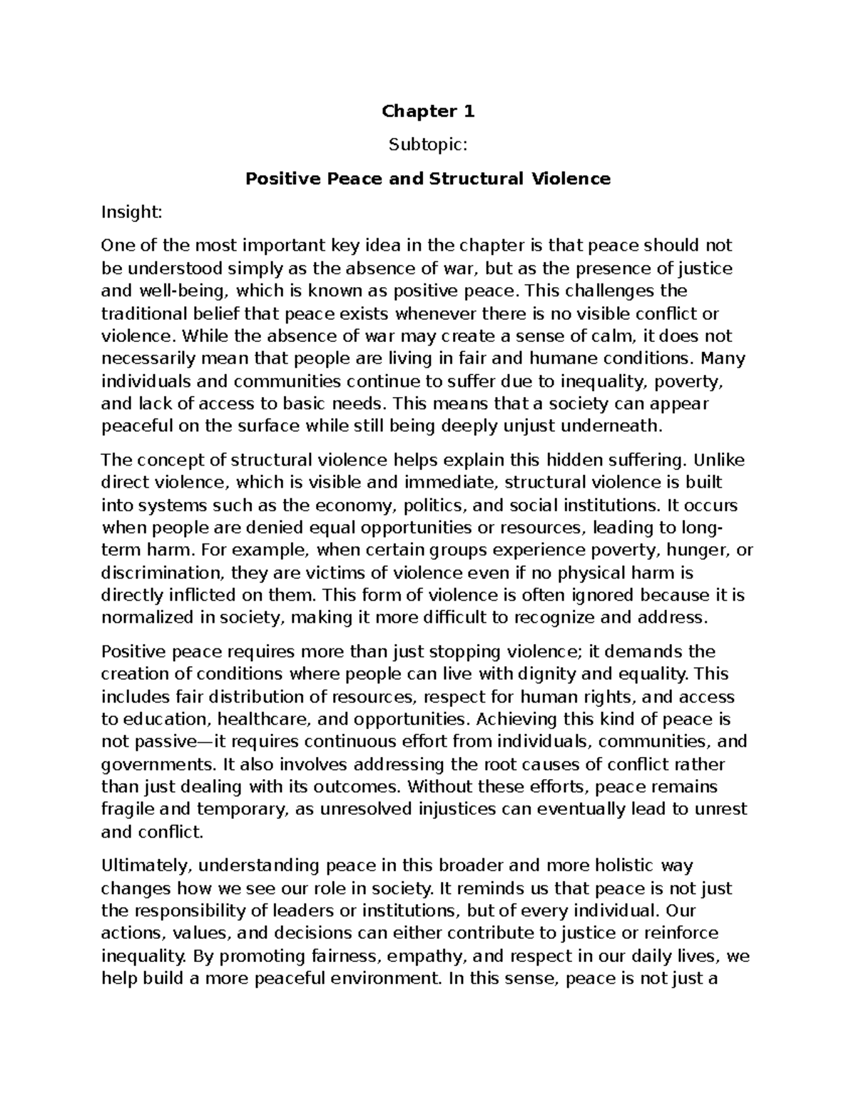 PEACE 101: Insights on Positive Peace, Education, and Transformation ...