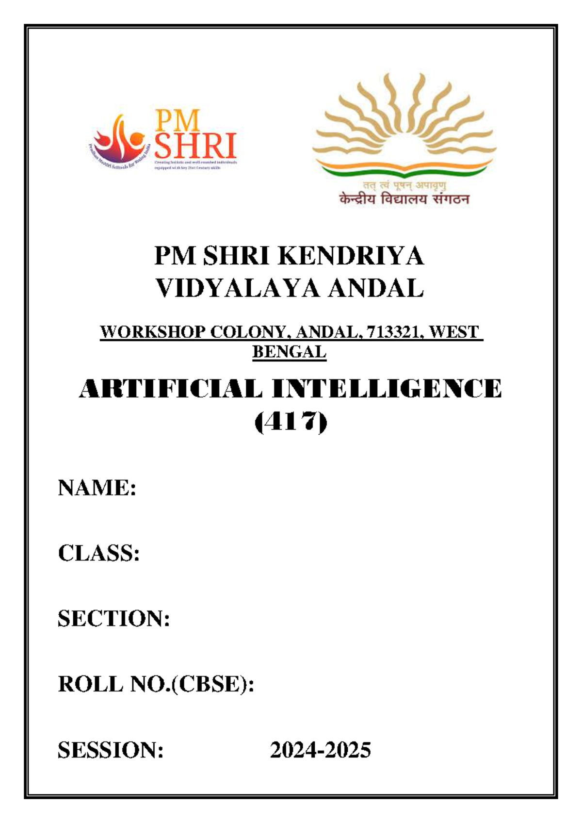 Sample AI Project report for class 10 edited - PM SHRI KENDRIYA ...