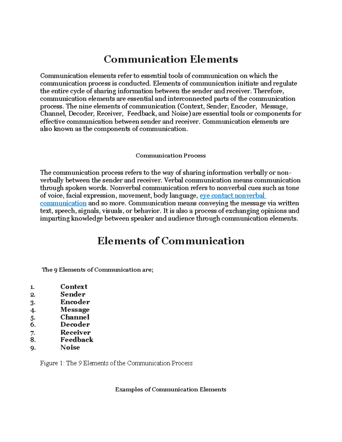 Communication Elements: Understanding the 9 Key Components - Studocu