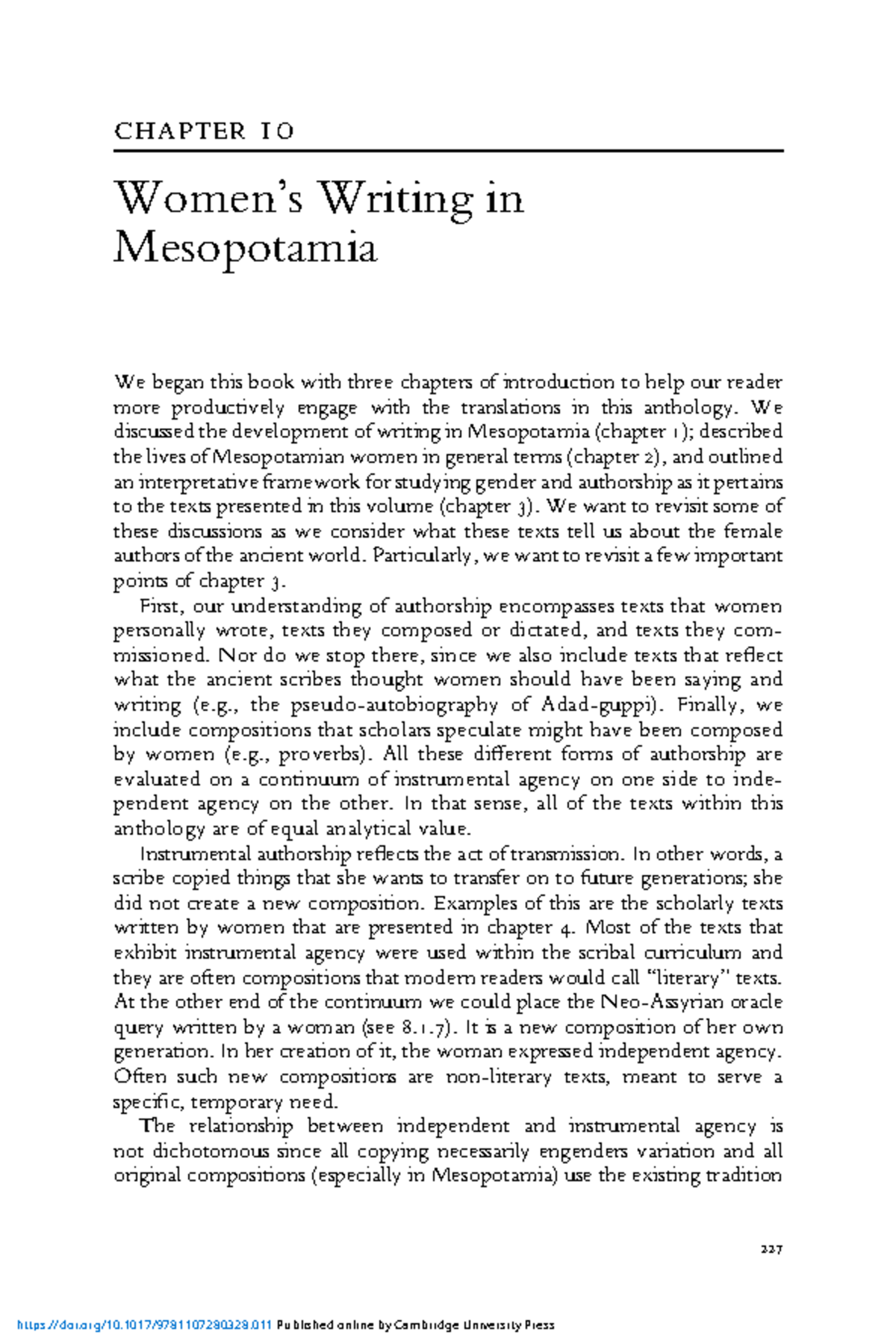 Women’s Writing and Authorship in Ancient Mesopotamia: A Study ...