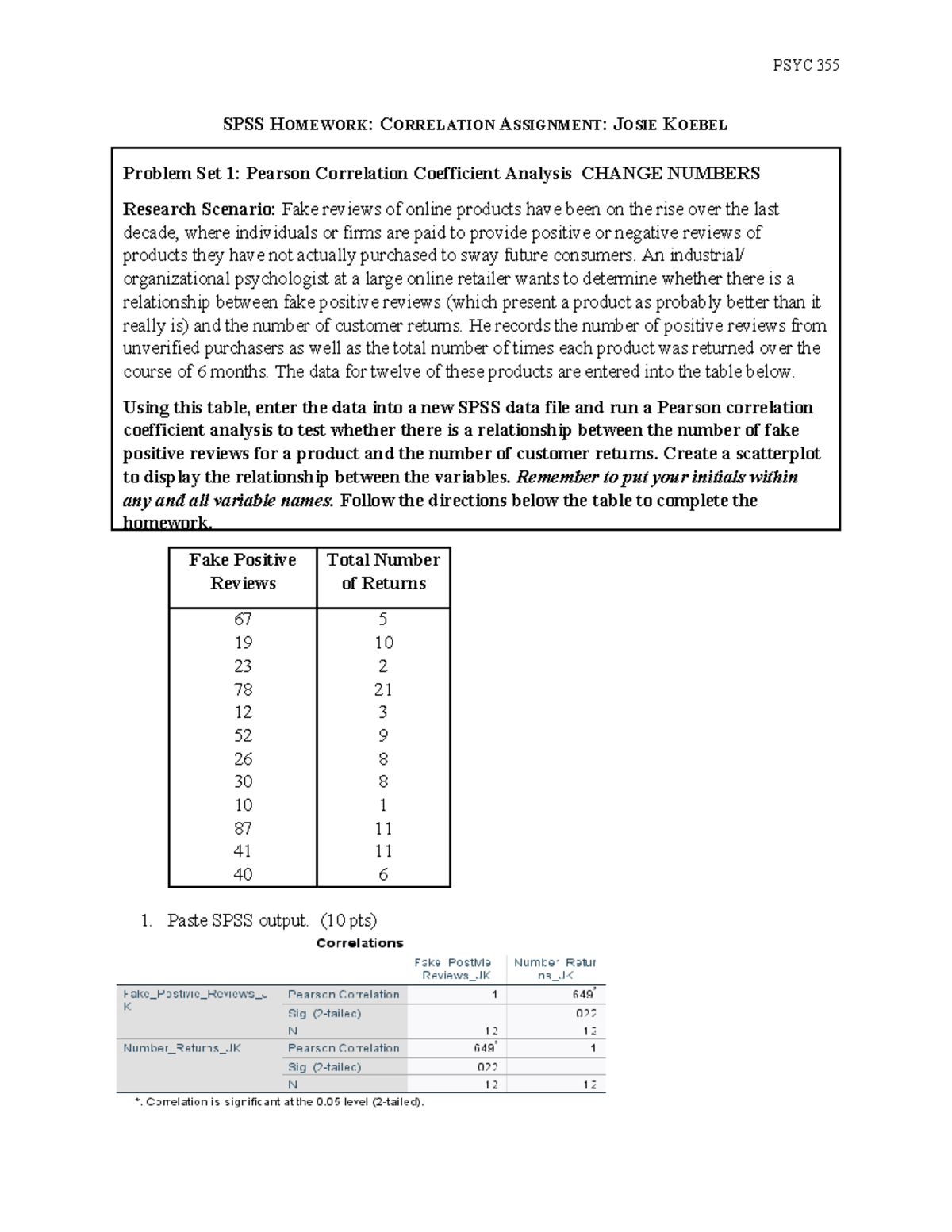 SPSS Homework: Pearson Correlation & Trust Analysis - Josie Koebel - Studocu