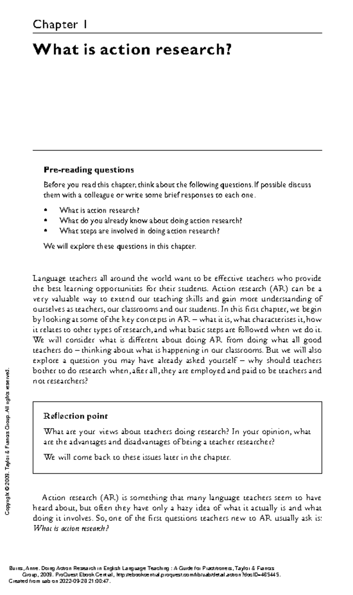 Chapter 1: Understanding Action Research in Language Teaching (EDU101 ...