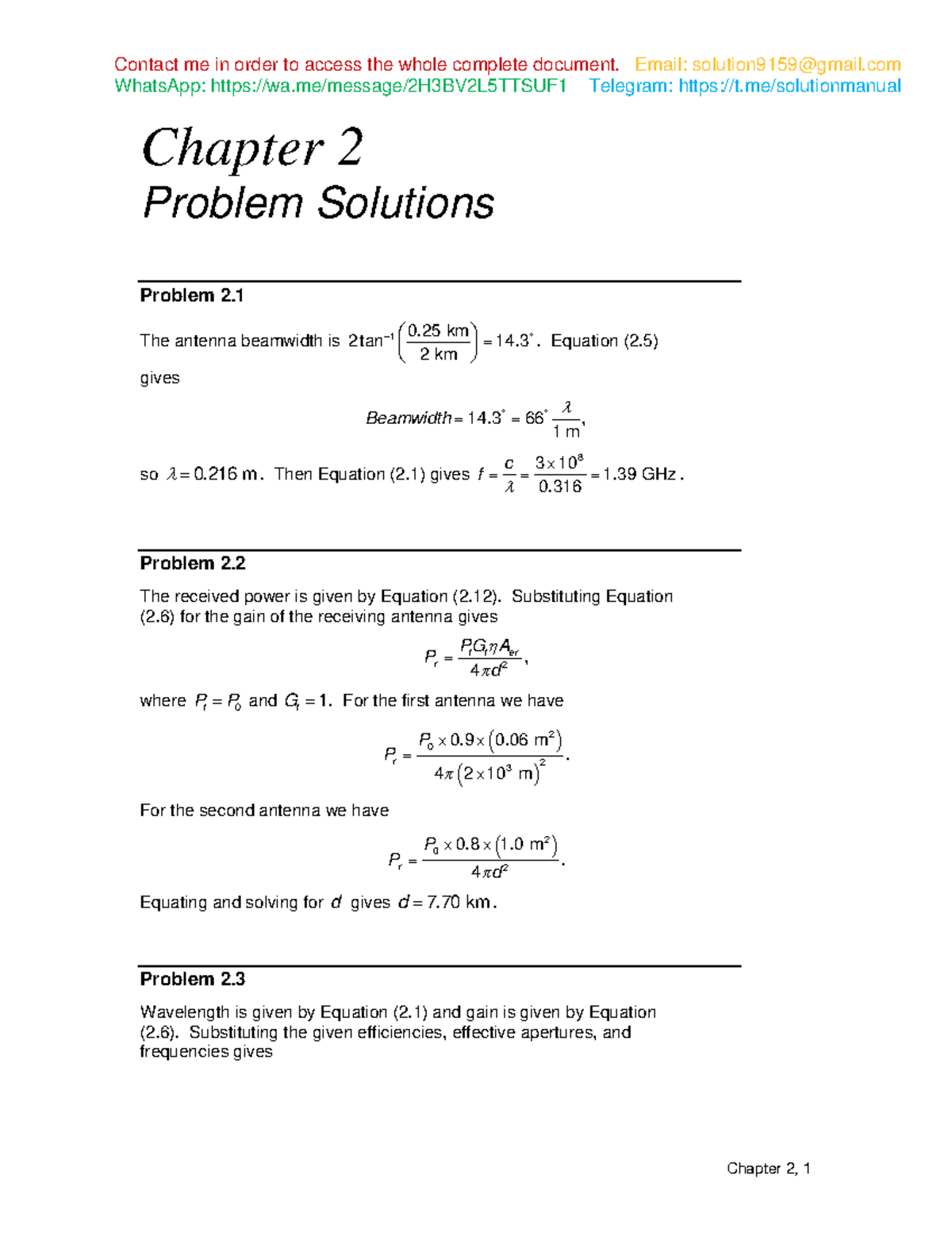 Solution Manual for Introduction to Wireless Systems by Bruce Black ...