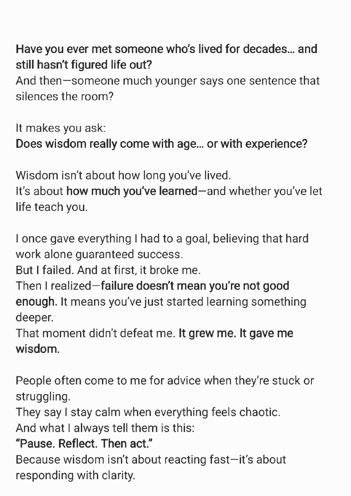 Zinhle Speech Final: Wisdom Through Experience, Not Age (250506) - Studocu