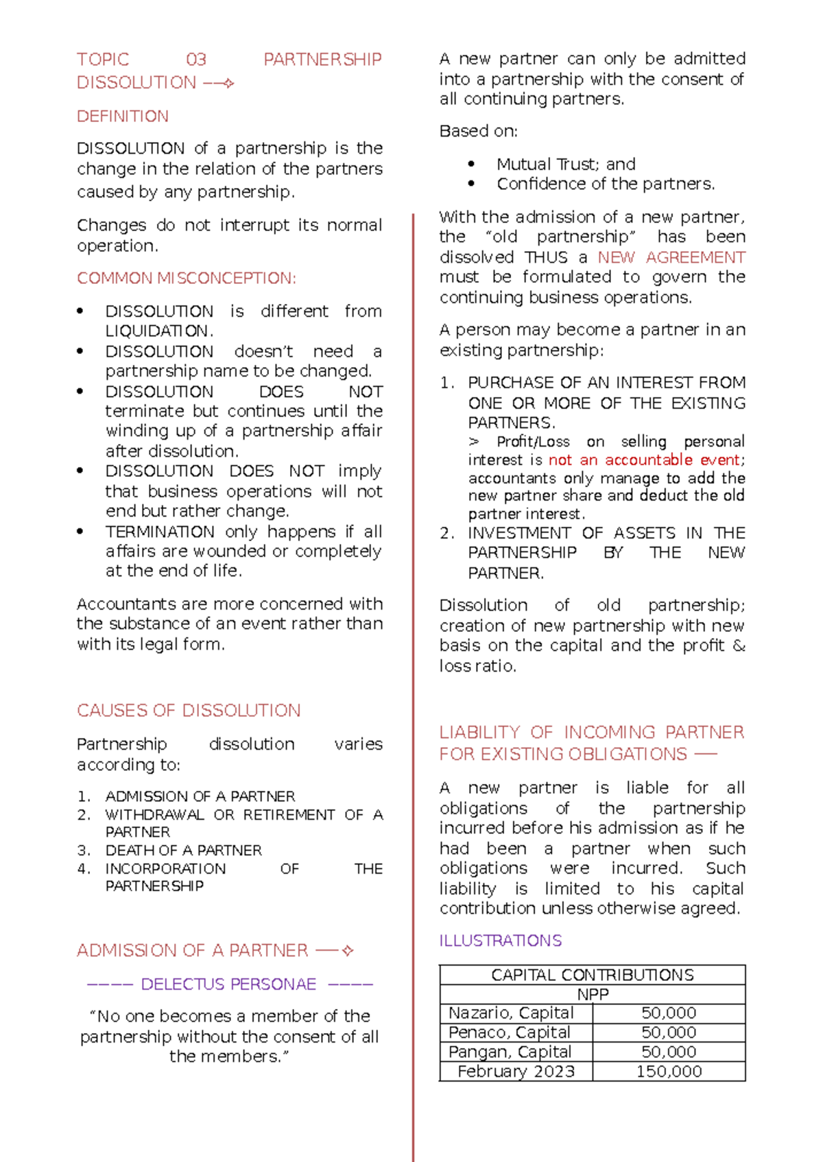 Topic 03: Understanding Partnership Dissolution and Its Implications ...