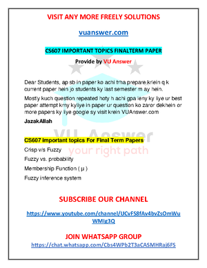 CS607 - Final term solved Subjective with references by Moaaz - CS607- Artificial intelligence ...