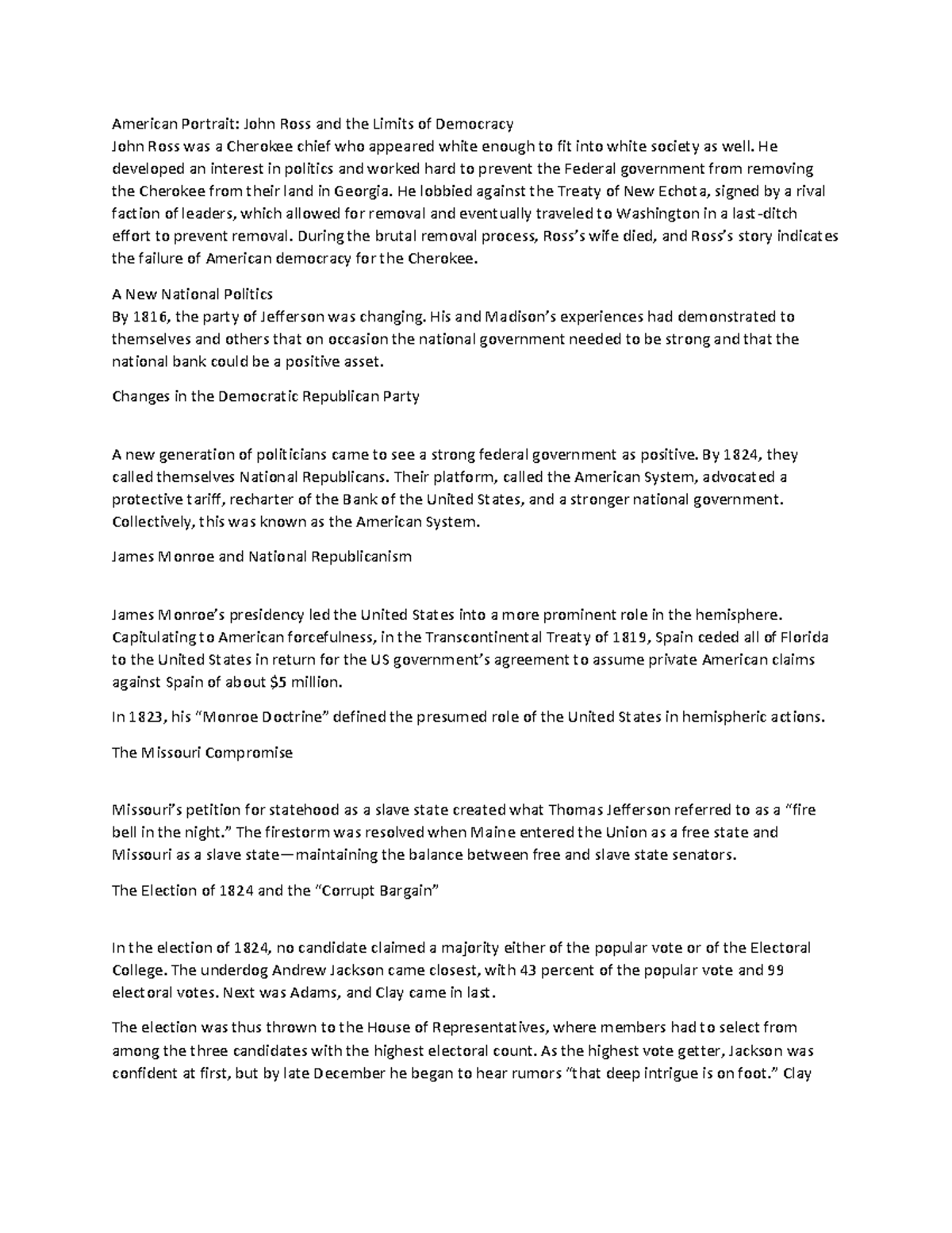 Chapter 10: Jacksonian Democracy (1820-1840) Study Notes - Studocu