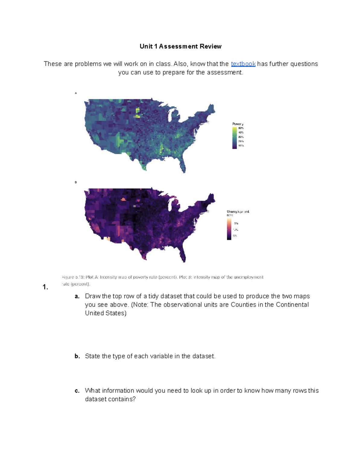 Unit 1 Assessment Review: Data Analysis & Experiment Design - Studocu