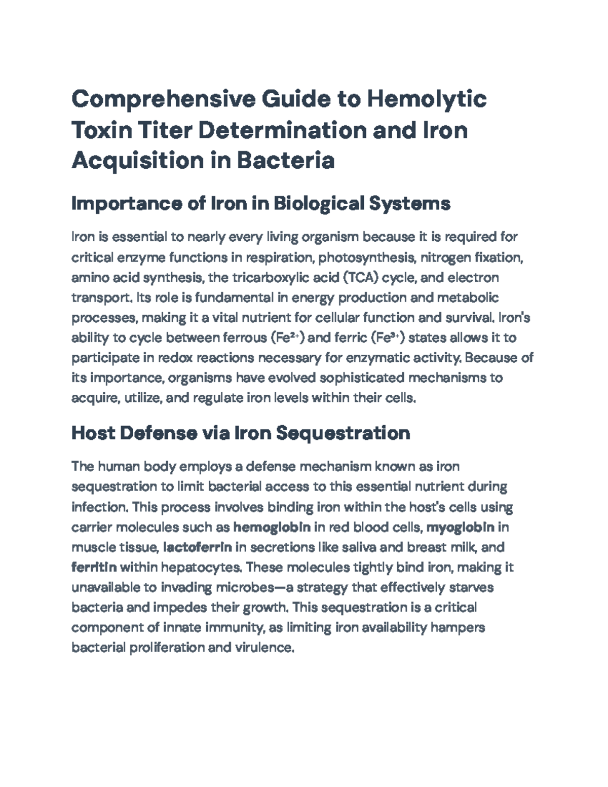 Comprehensive Guide to Hemolytic Toxin Titer & Iron Acquisition ...