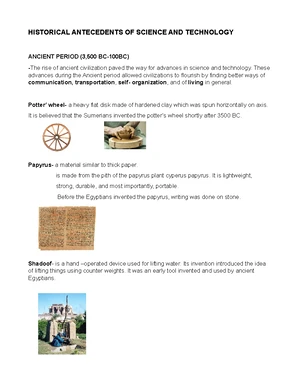 Handout Introduction to STS - Science, Technology and Society Introduction to Science ...