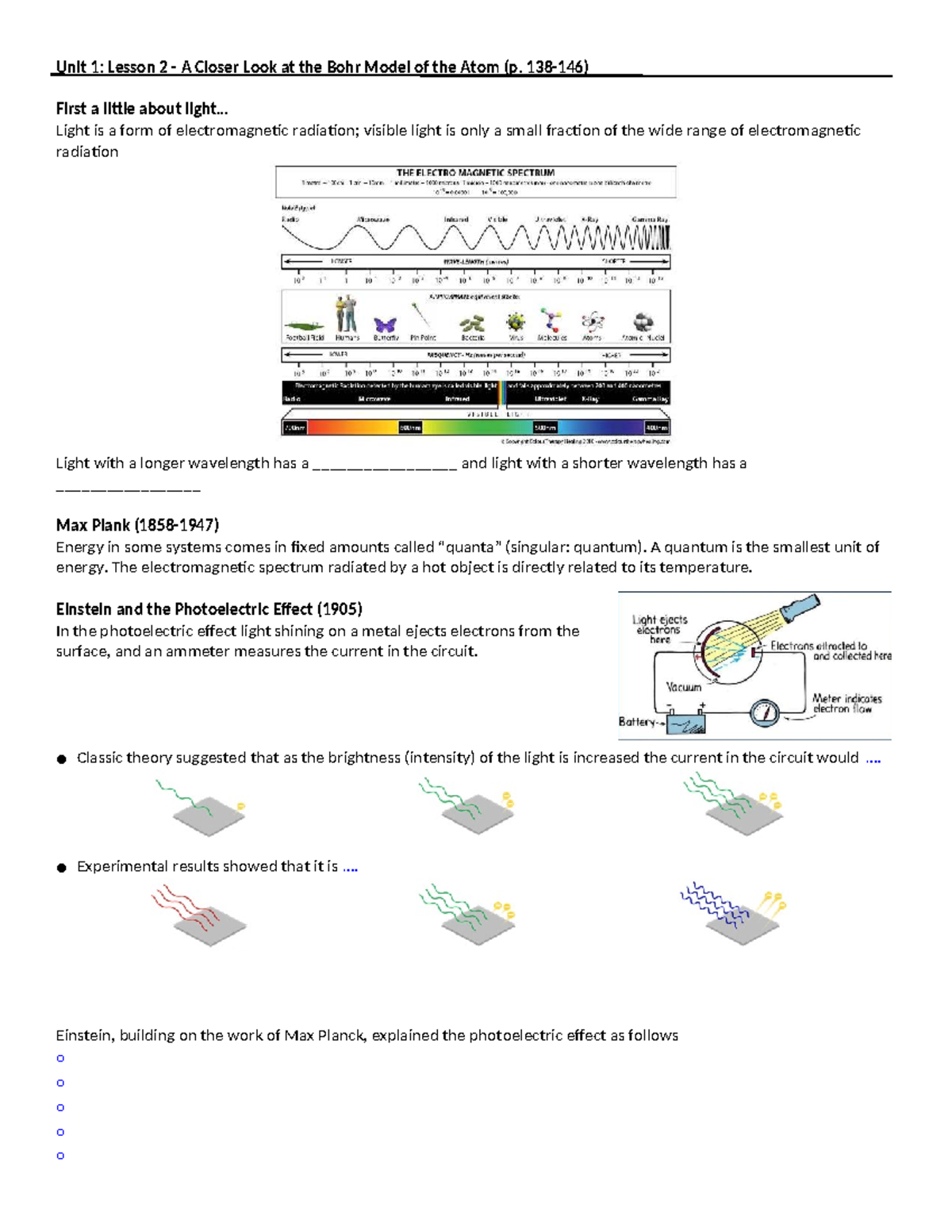 Unit 1: Lesson 2 - The Bohr Model of the Atom Explained - Studocu