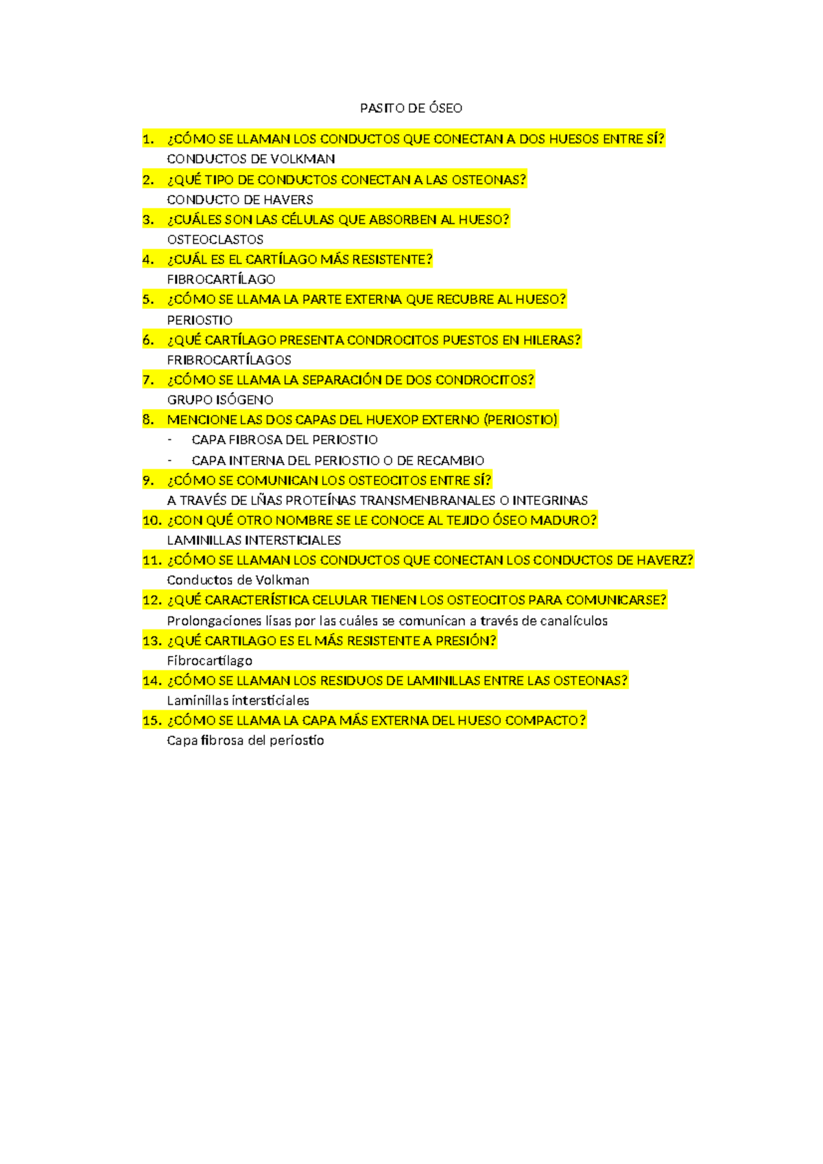 Pasitos de Óseo y Epitelios: Notas de Estudio para PASITO 2023 - Studocu