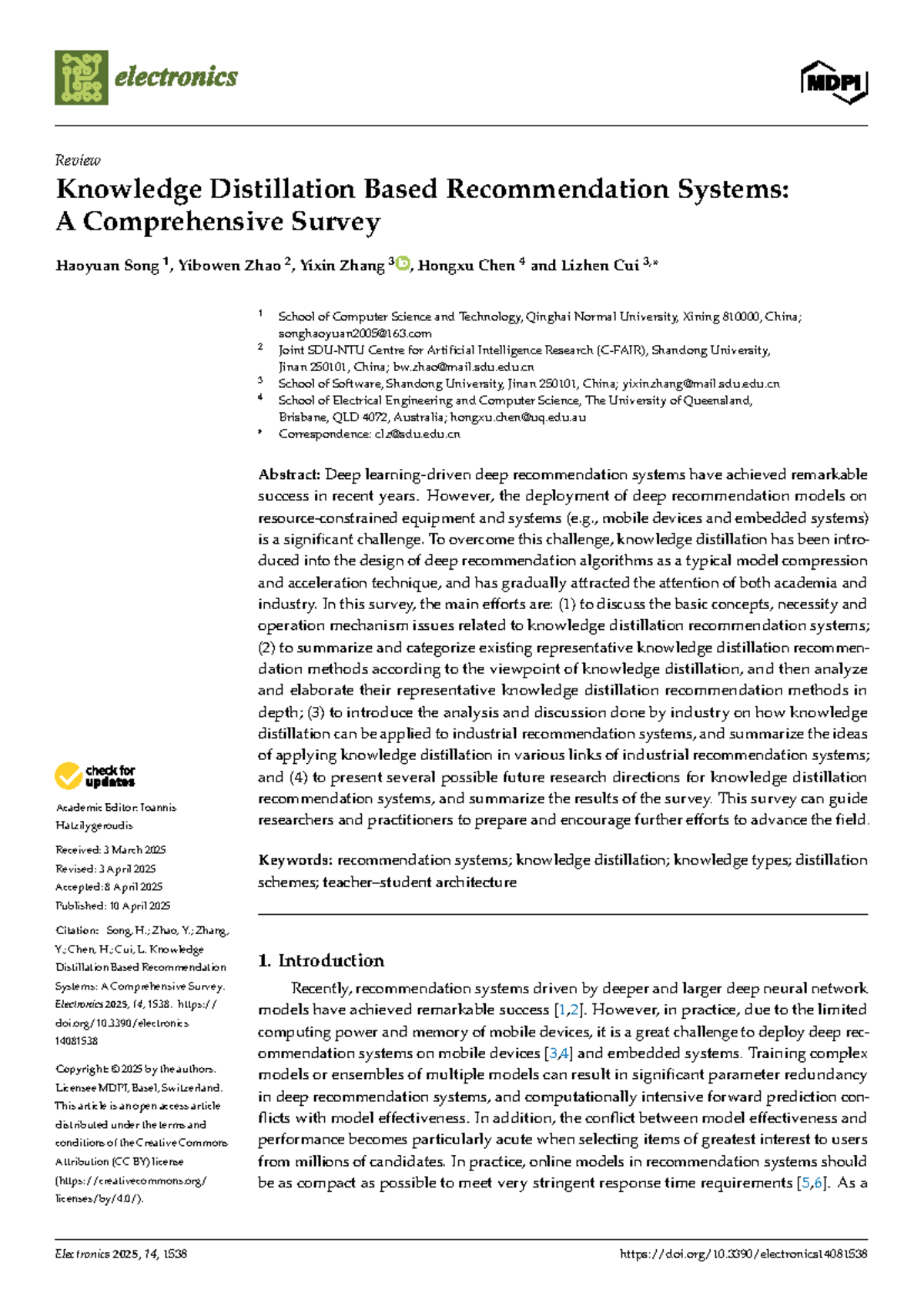 Knowledge Distillation in Recommendation Systems: A Comprehensive ...