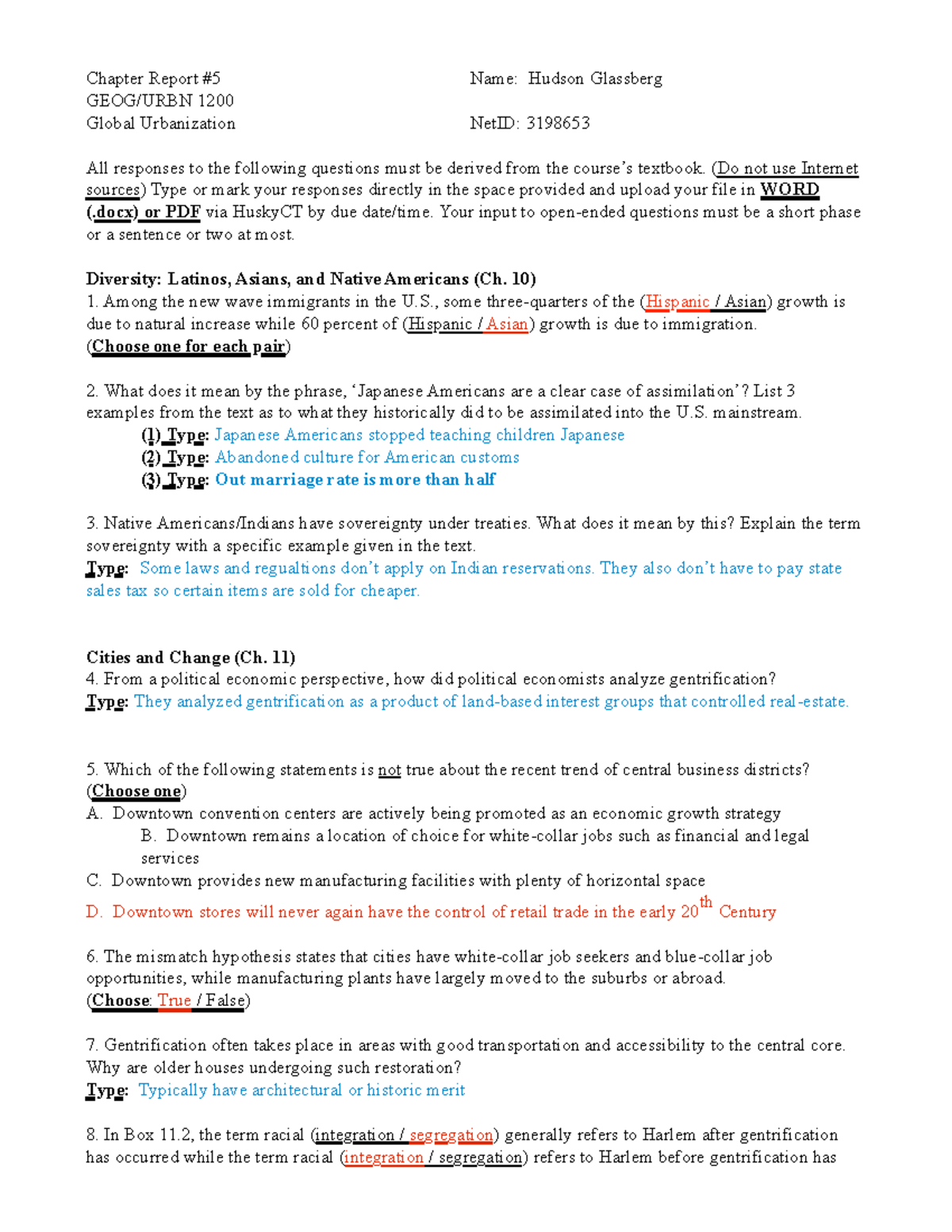 Chapter Report 1200: Global Urbanization Insights (Ch. 10 & 11) - Studocu