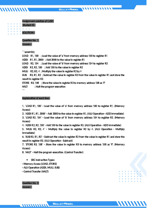 CS501 Quiz-2 By Vu Topper RM - CS-501 Advanced Computer Architecture Update MCQS For Quiz-2 File ...