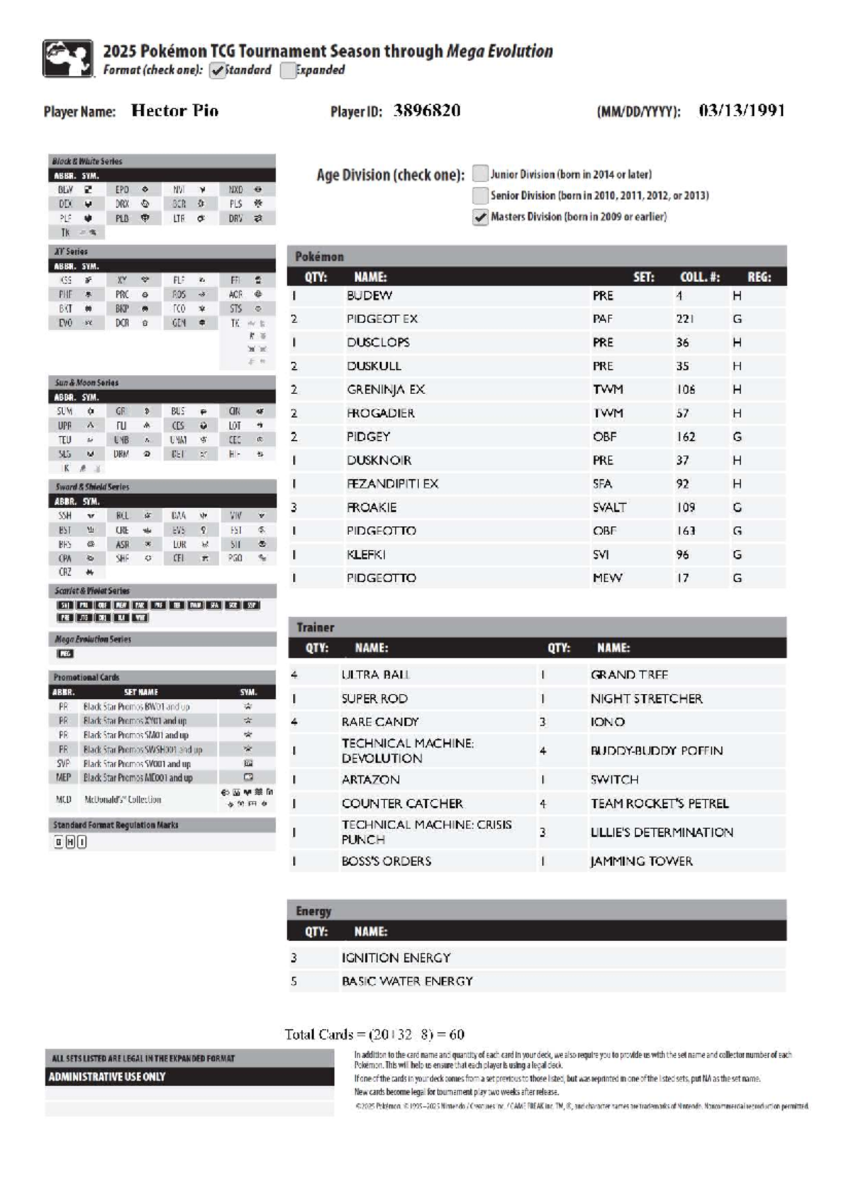 2025 Pokémon TCG Tournament Decklist (Expanded Format) - Studocu