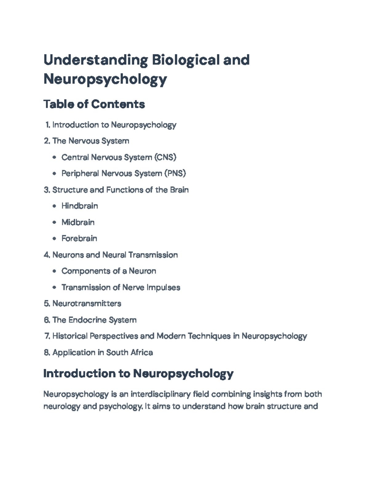 Understanding Neuropsychology: Structure, Function, and Applications ...