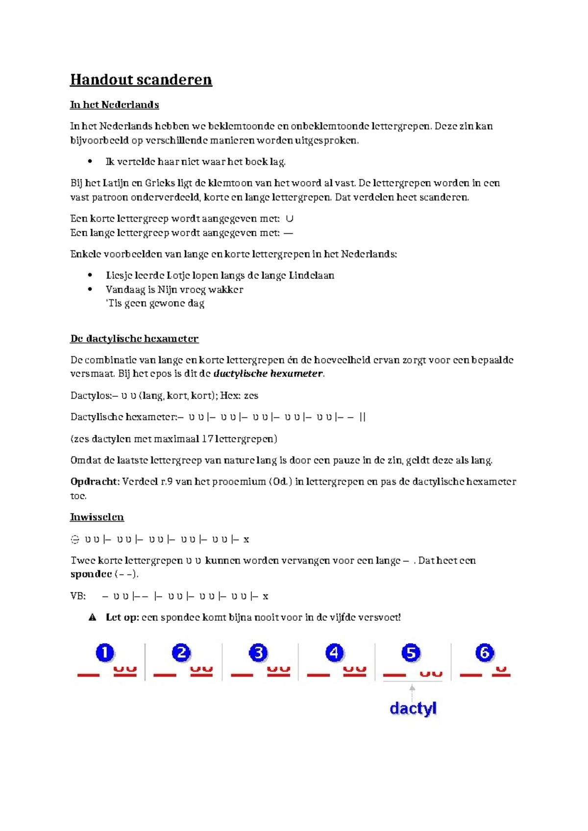 Scanderen Tutorial: Basisprincipes en Dactylische Hexameter - Studeersnel