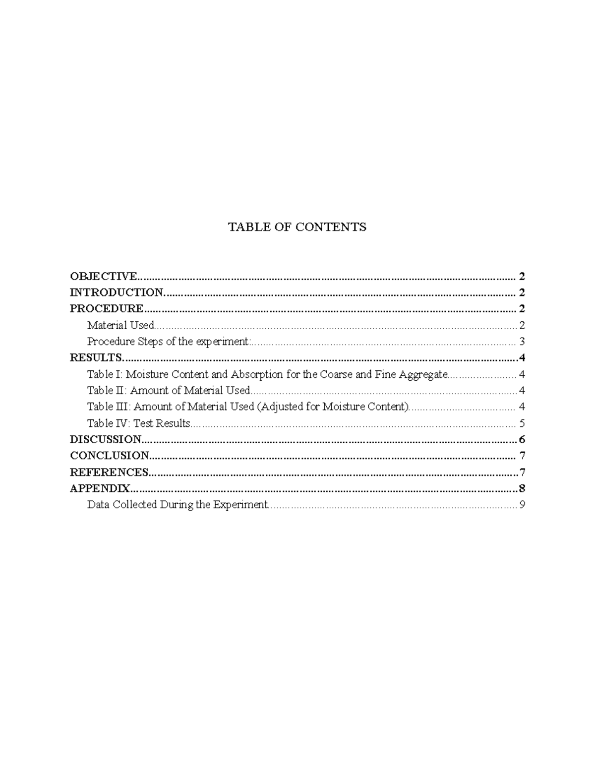 Lab 2 - Full Lab Report for the Second Experiment - TABLE OF CONTENTS ...