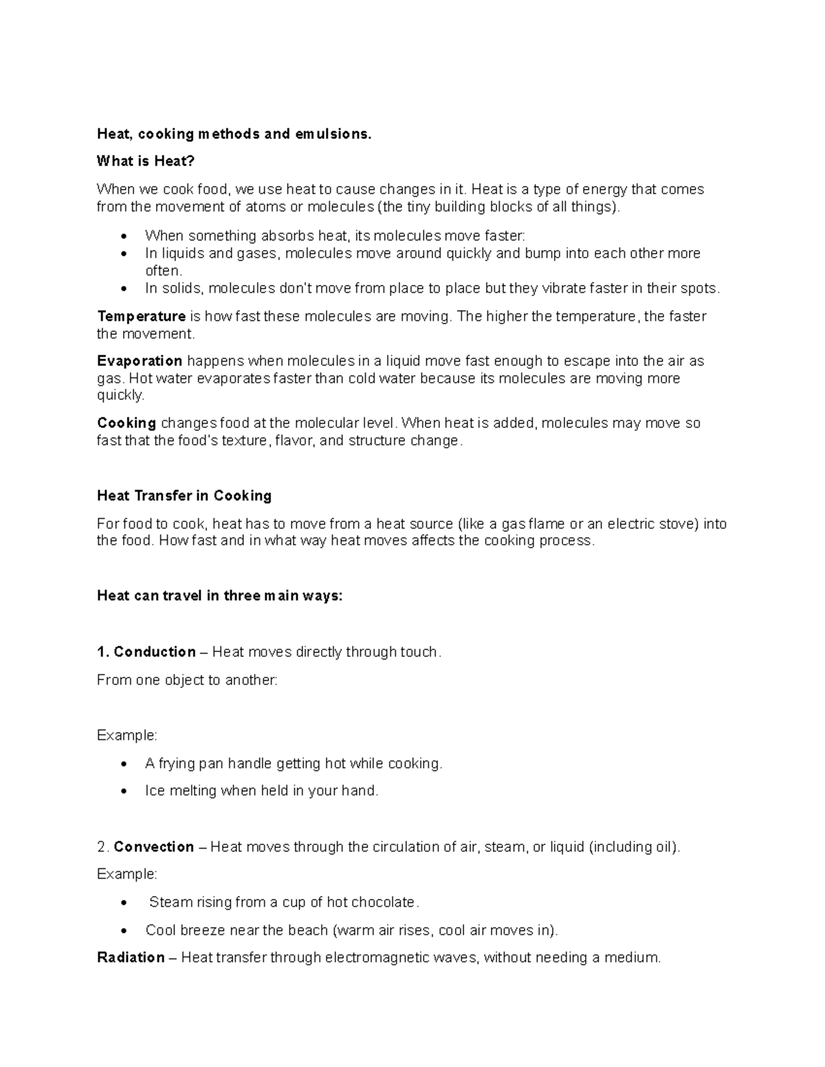 Cooking Methods and Heat Transfer: Lesson 4 Insights - Studocu
